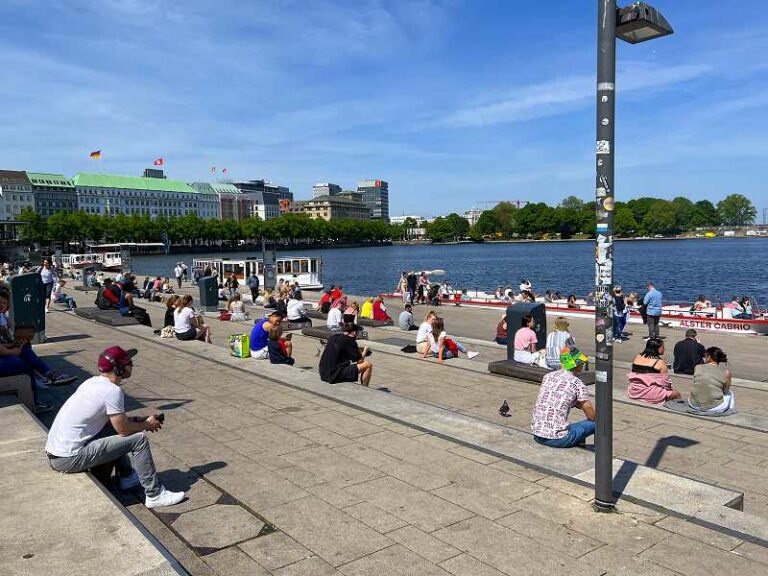Jungfernstieg in Hamburg, tolle Flaniermeile in der Hansestadt